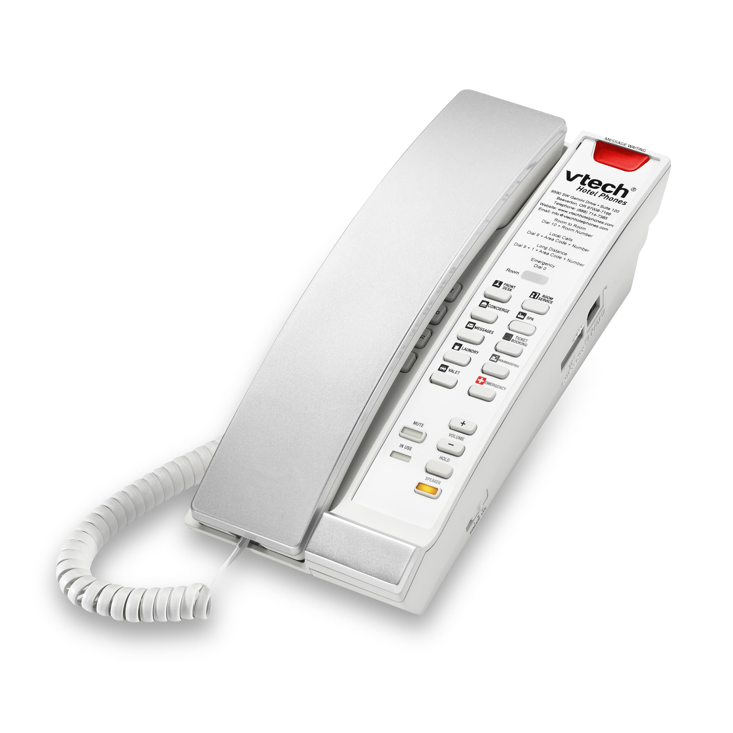 1-Line Contemporary Analog Corded Petite Phone with Speakerphone ...