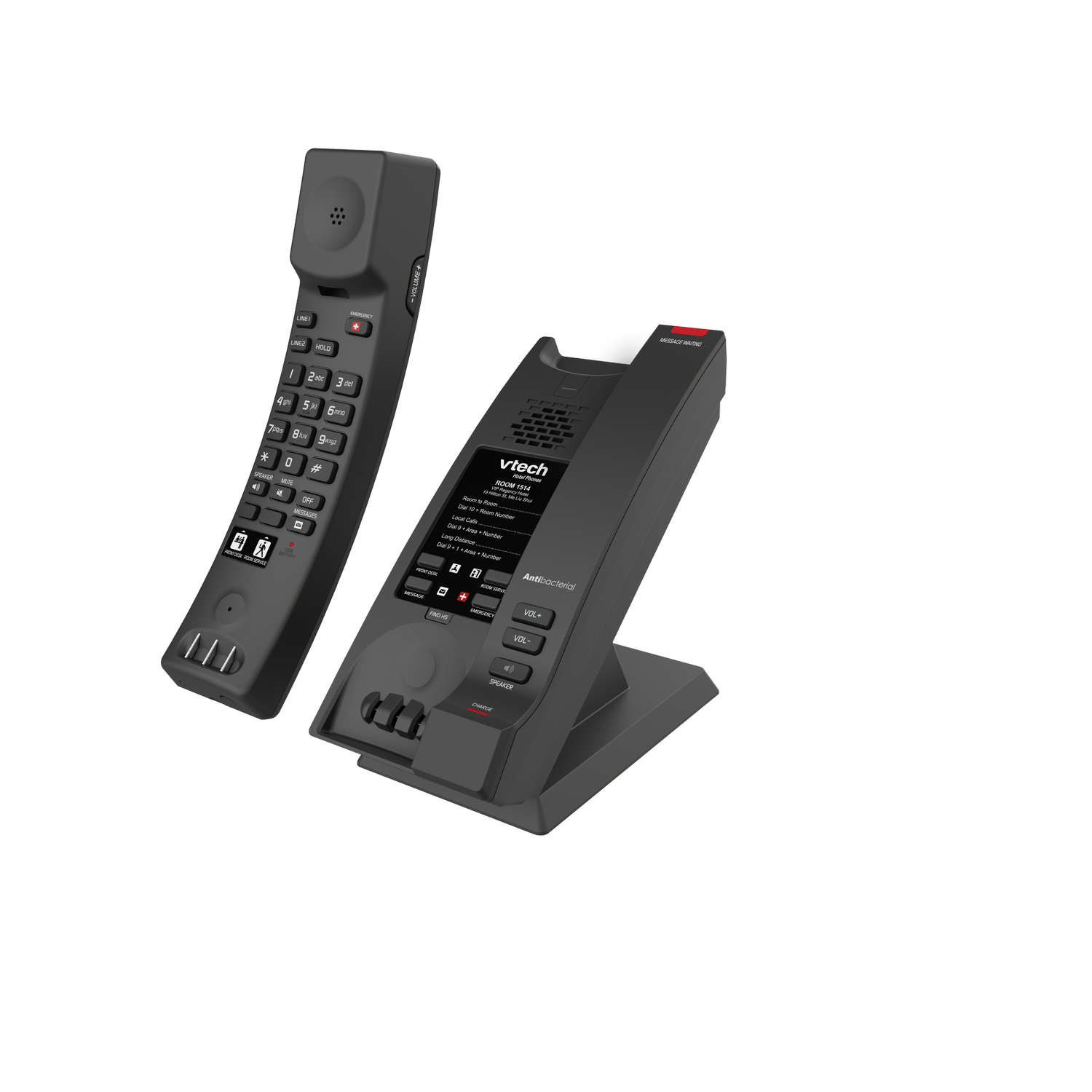 2-Line Contemporary SIP Cordless Phone - VTech® Hotel Phones